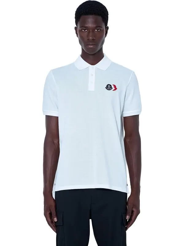 Moncler Piqué Polo Shirt With Logo Embroidery - Cream