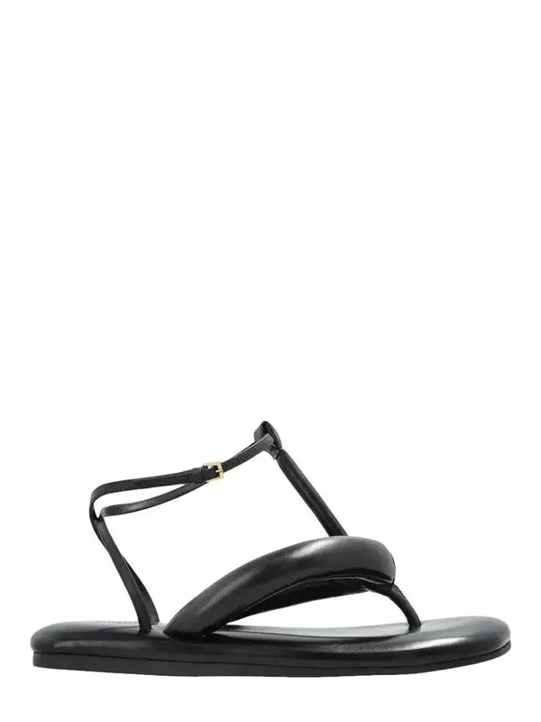 Givenchy Boudoir Flat Thong Sandals With Padded Straps And Ankle Buckle - Black