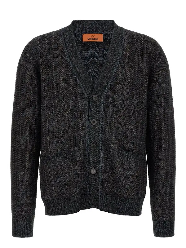 Missoni Knitted Cardigan With Iconic Zigzag Pattern - Multicolor