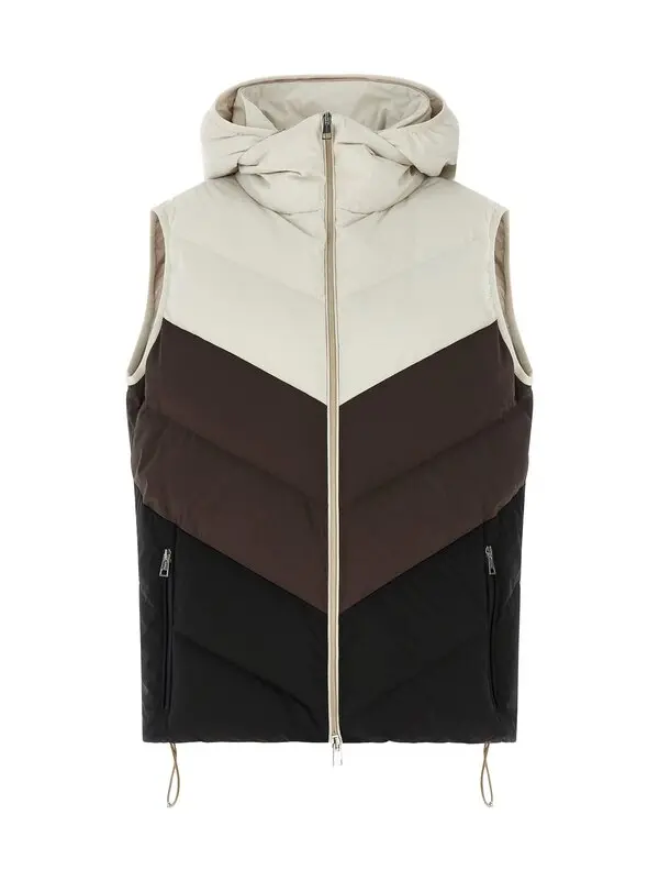 Kiton Chevron Quilted Padded Vest - Multicolor