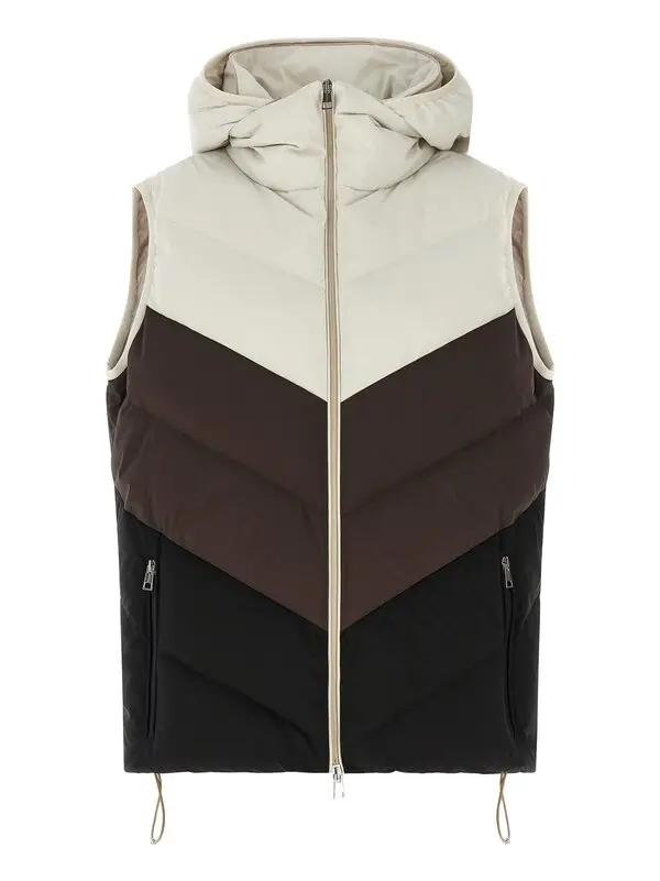 Kiton Chevron Quilted Padded Vest - Multicolor