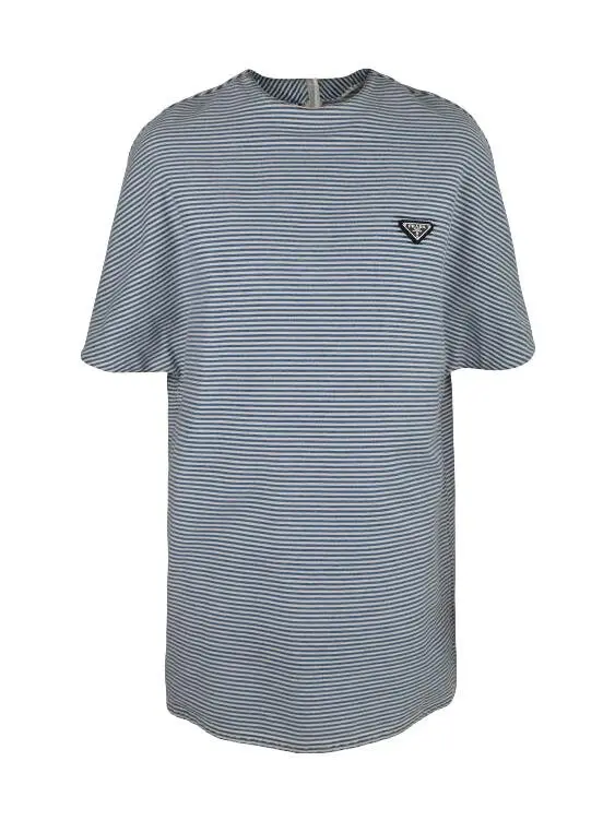 Prada Short-sleeved Denim Dress - Blue