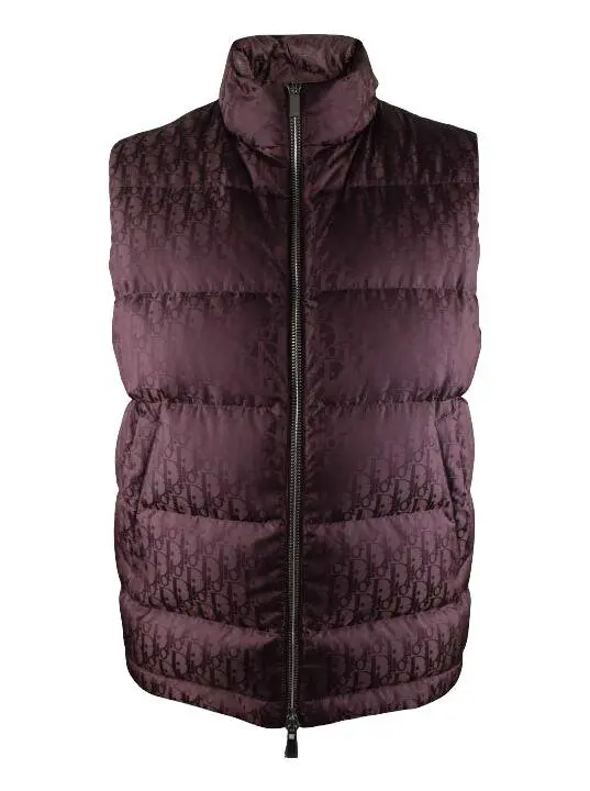 Dior Oblique Puffer Vest - Brown