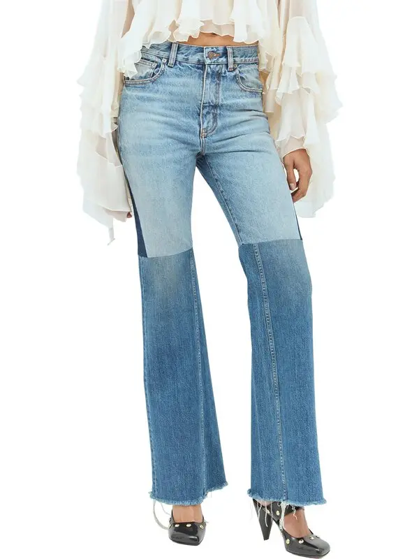 Chloé Flared Patchwork Jeans - Blue