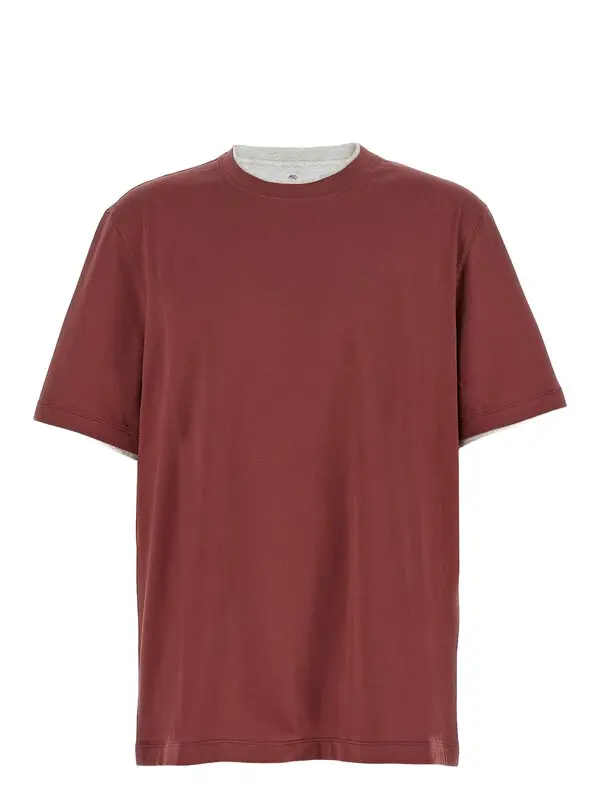 Brunello Cucinelli Double Layer T-shirt - Red