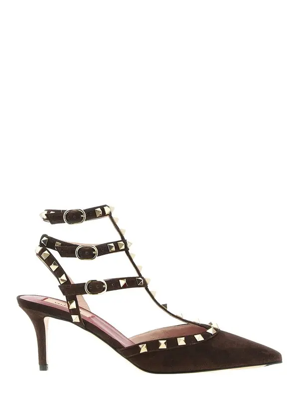 Valentino Garavani Rockstud T-bar Pumps - Brown