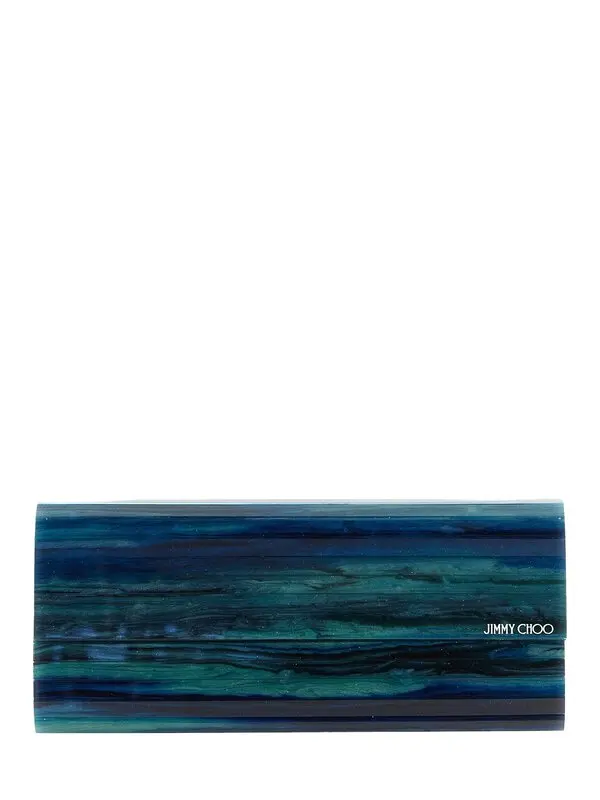 JIMMY CHOO Sweetie Marble Effect Clutch - Green