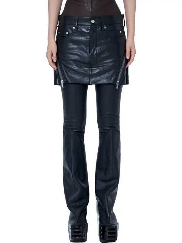 Rick Owens Bolan Banana Leather Skirt - Black