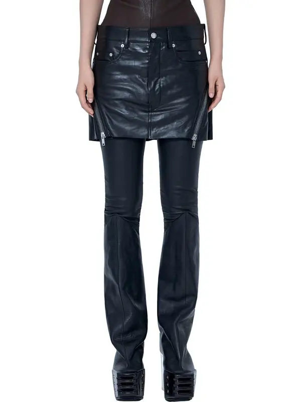 Rick Owens Bolan Banana Leather Skirt - Black