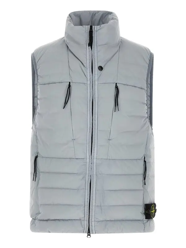 Stone Island Padded Vest With High Neck - Gray