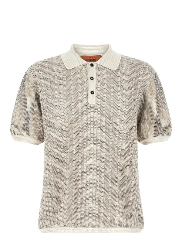 Missoni Zig-zag' Knit Polo Shirt - Multicolor
