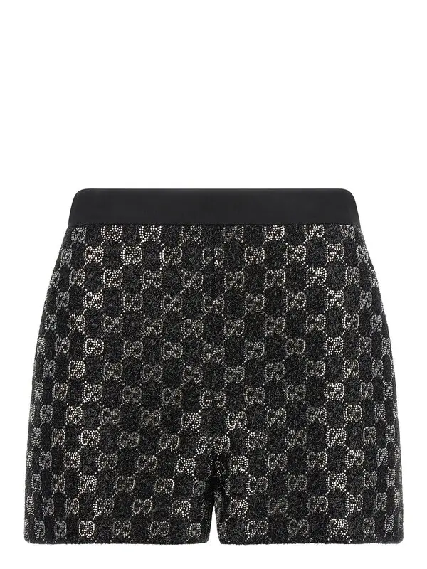 Gucci Gg Lamé Tweed High-waisted Shorts - Black