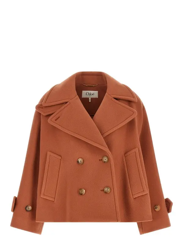 Chloé Double-breasted Wool Blend Coat - Pink