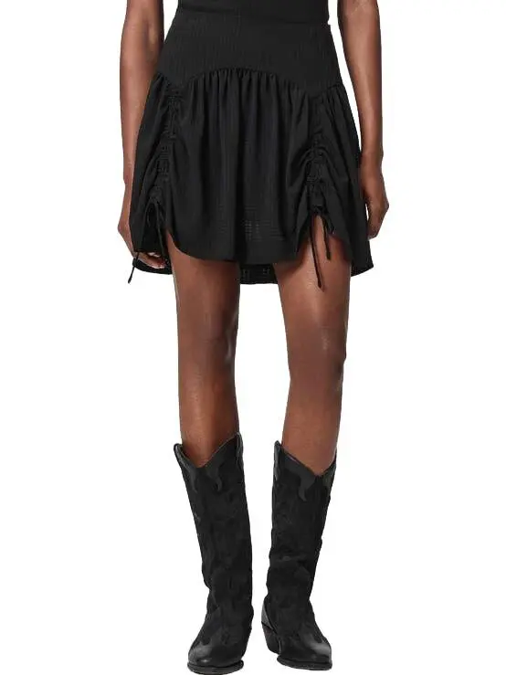 ALLSAINTS Aria Ruched Miniskirt - Black
