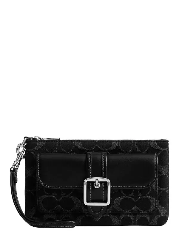 COACH OUTLET Ashton Wristlet In Signature Denim - Silver/black