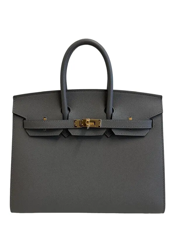 Hermès Birkin 25cm Sellier Gris Meyer Madame Leather Gold Hardware - Grey