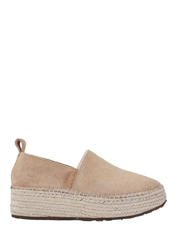 AUSTRALIA LUXE COLLECTIVE Suede Shearling Espadrilles - Brown