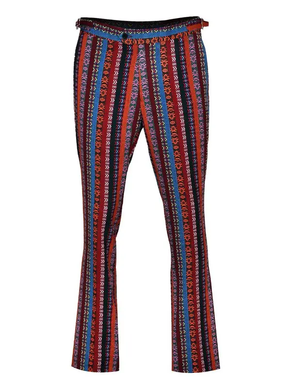 DAVID WEJ Tribal Print Side Adjuster Trousers - Orange