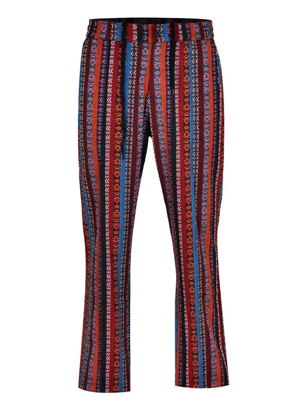 DAVID WEJ Tribal Print Drawstring Trousers - Orange