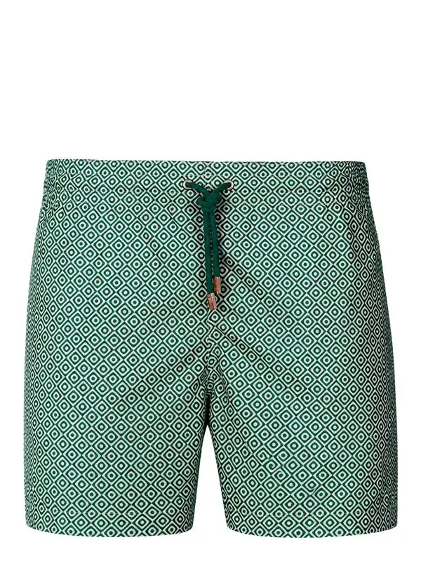 RIVEA Ischia Swim Shorts With Geometric Print - Green