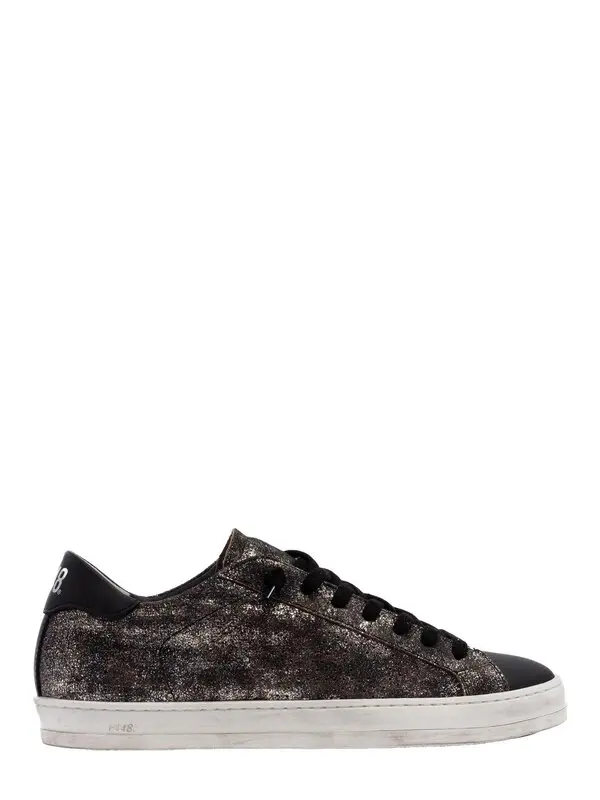 P448 John Galaxy Leather Sneakers - Black