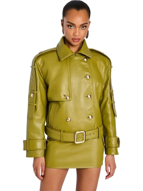 Retrofete Yseld Leather Jacket - Basil