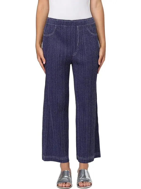 Issey Miyake Cropped Flared Trousers - Blue