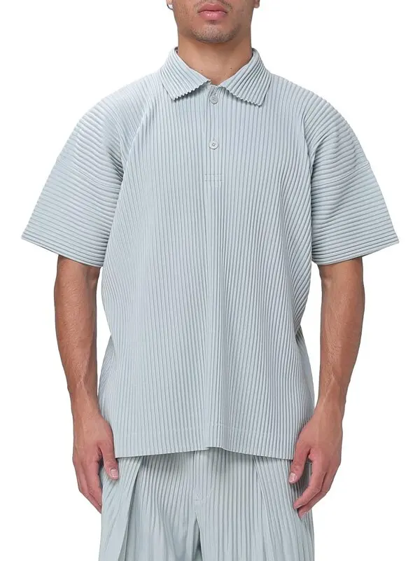 Issey Miyake Homme Plissé Short-sleeved Pleated Crêpe Polo Shirt - Grey