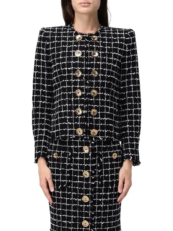 Balmain Checked Jacket - Black