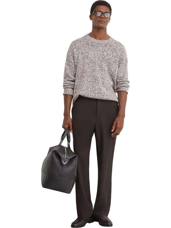 REISS Norwood Cotton-blend Marled Relaxed Jumper - White/camel