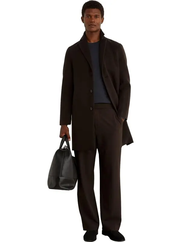 REISS Knight Wool-blend Single-breasted Coat - Dark Brown