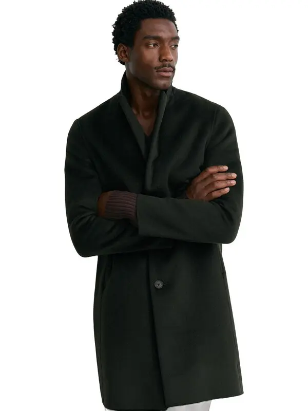 REISS Knight Wool-blend Single-breasted Coat - Green