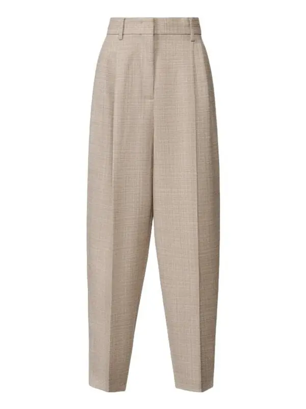 Fabiana Filippi Tapered Pleated Pants With Belt Loops - Nude