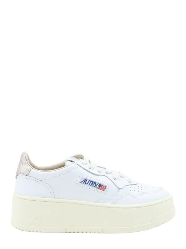 AUTRY Platform Leather Lace-up Sneakers - White