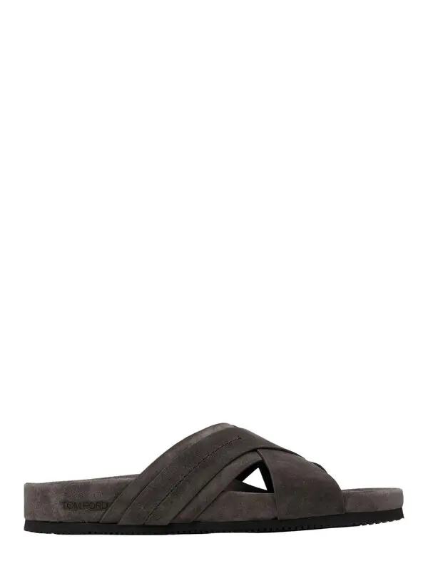 TOM FORD Wicklow Open Toe Slippers - Graphite