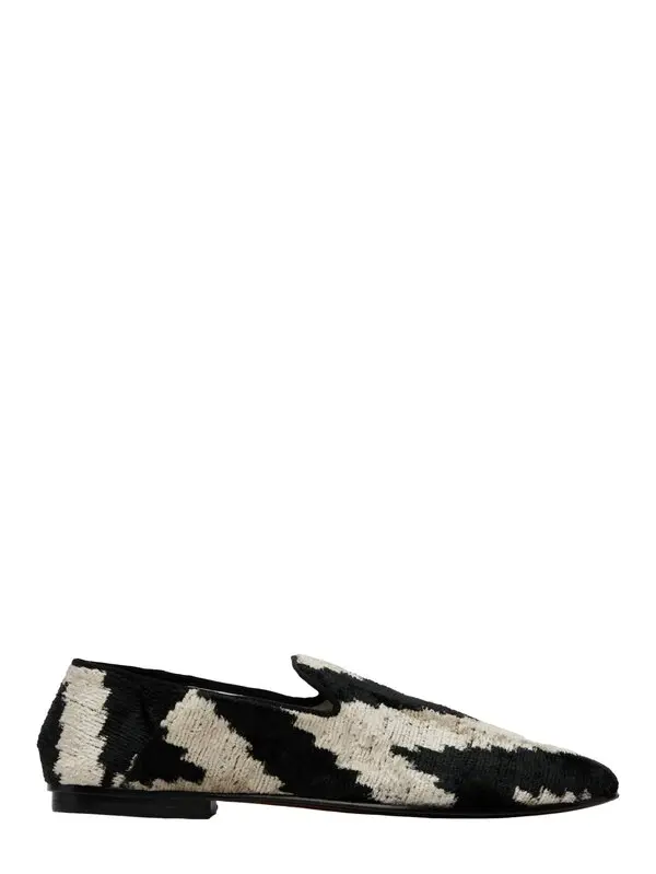 TOM FORD Jacquard Velvet Loafers - White/black