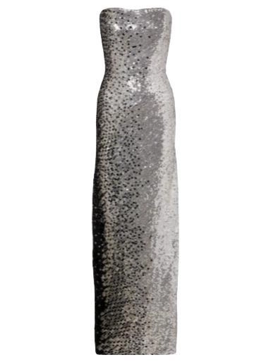 Jenny Packham Caron Sequin Strapless Gown - Gray