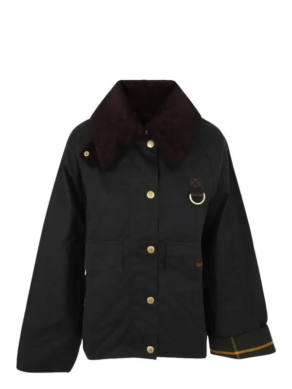 Barbour Logo Embroidered Long-sleeved Jacket - Black