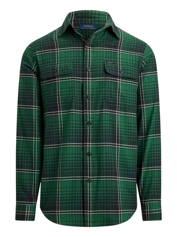Polo Ralph Lauren Brushed Twill Plaid-pattern Shirt - Green
