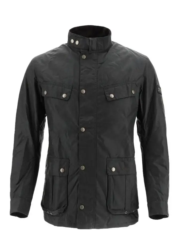 Barbour Duke High-neck Wax Jacket - Black