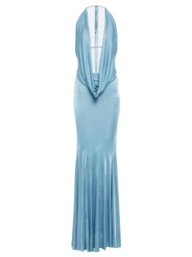 Blumarine Open-back Satin Gown - Blue