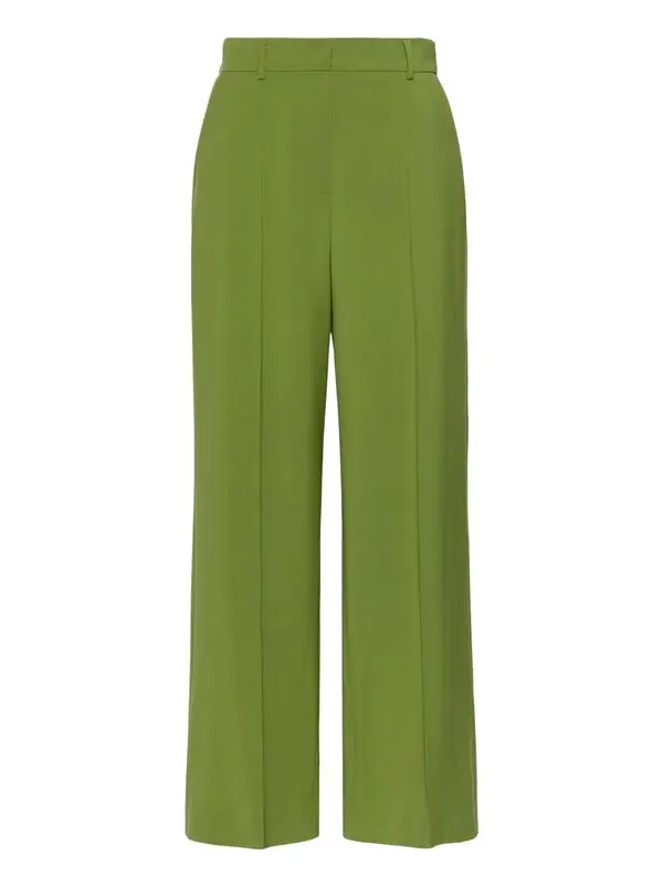 Max Mara Wool Wide Leg Pants - Green