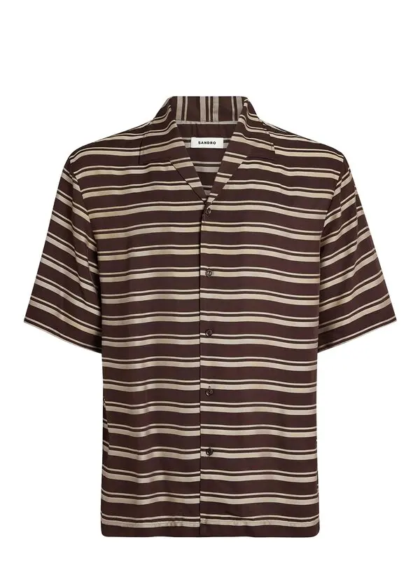 Sandro Stripe Short-sleeve Shirt - Brown