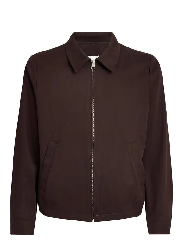 Sandro Zip-up Collared Jacket - Brown