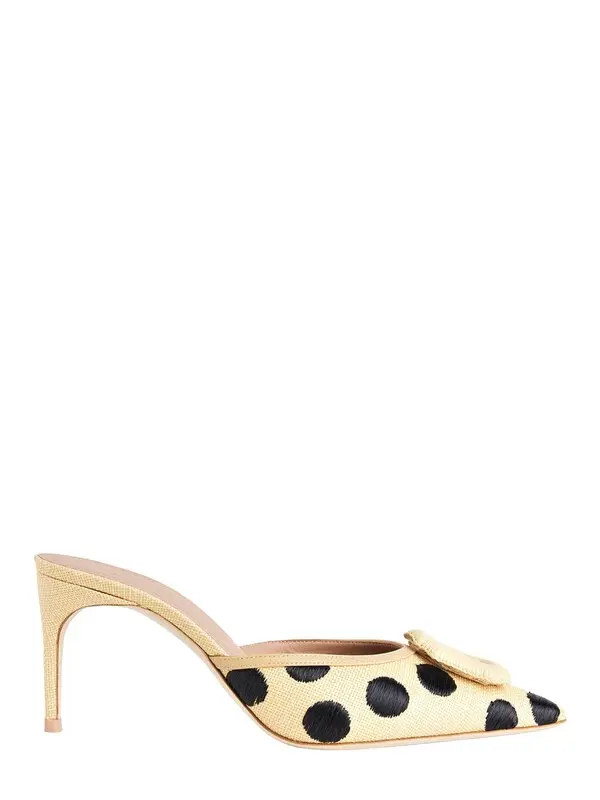 MALONE SOULIERS Raffia Polka-dot Mona Mules 70 - Beige