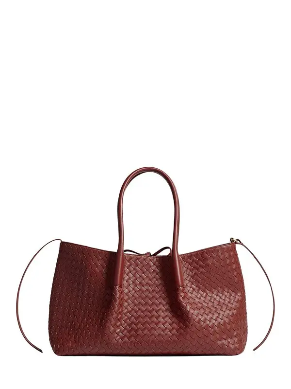 Bottega Veneta Leather Reversible Tote Bag - Grey