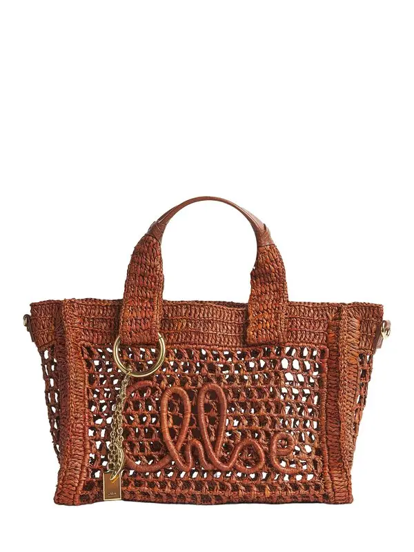 Chloé Small Raffia East-west Tote Bag - Brown