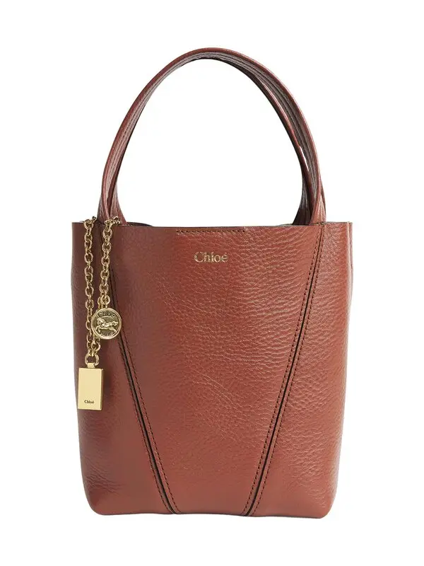 Chloé Small Leather Spin Tote Bag - Brown