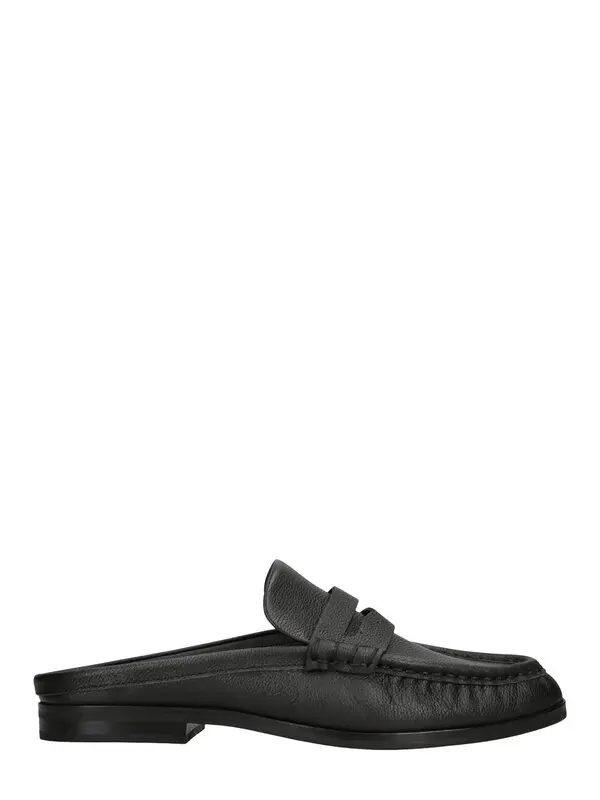 Simkhai Leather Backless Loafers - Black