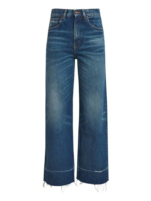 Chloé Wide-leg Distressed Jeans - Blue